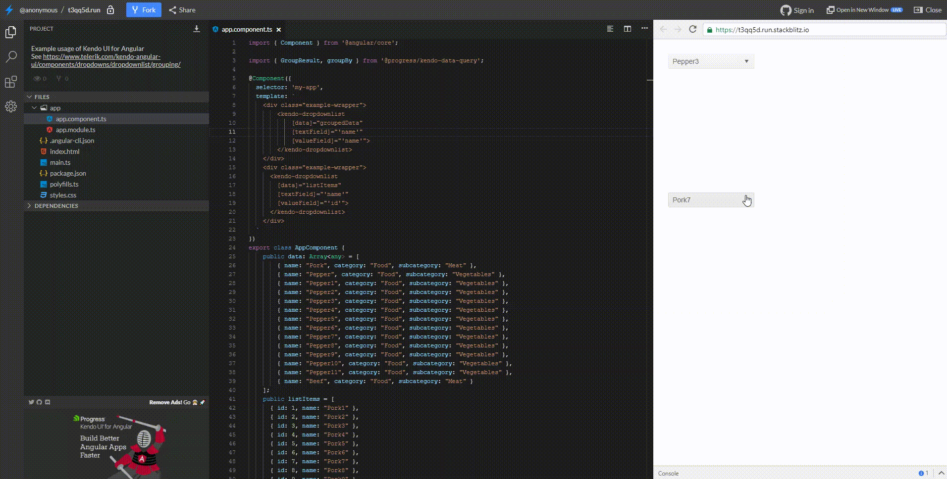 Grouped Dropdown Selected Value Position Issue · Issue 2654 · Telerik