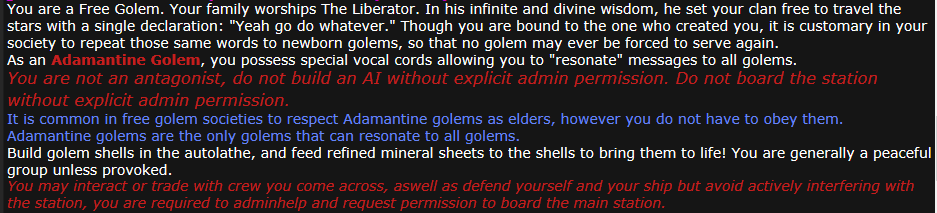 Free Golem Spawn/Ghost Role Message Clarification by GDNgit · Pull Request #19196 · ParadiseSS13 ...
