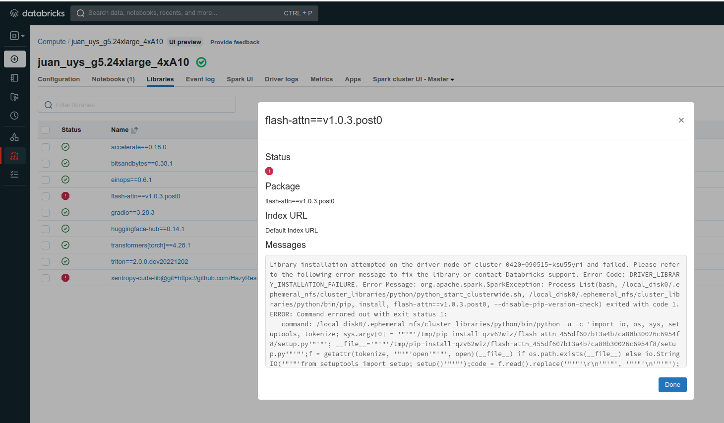 error installing on Databricks · Issue #212 · Dao-AILab/flash-attention ...