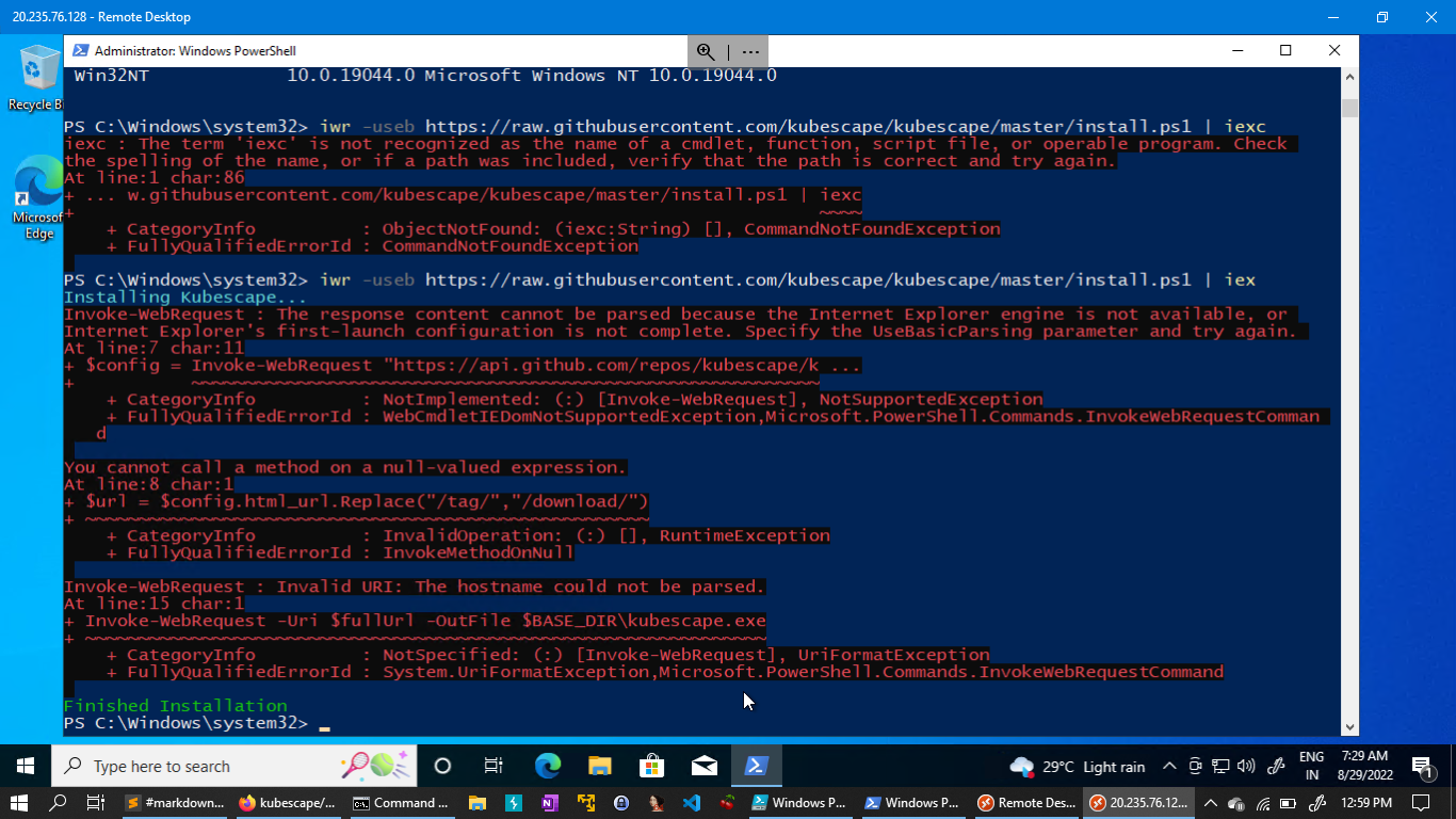 install.ps1 script is not working on microsoft azure cloud VM · Issue #717 · kubescape/kubescape ...