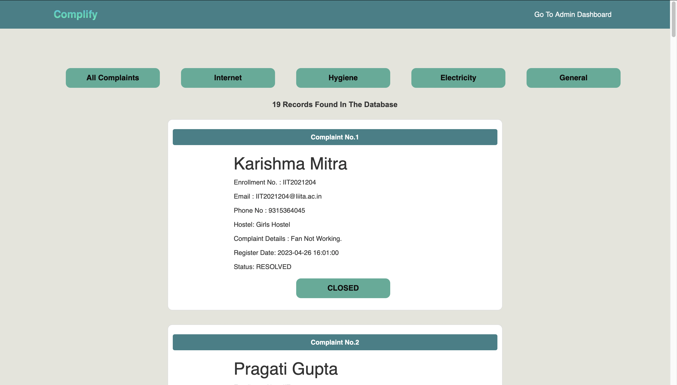GitHub - Rishika-Rajput2003/Complaint-Management-System