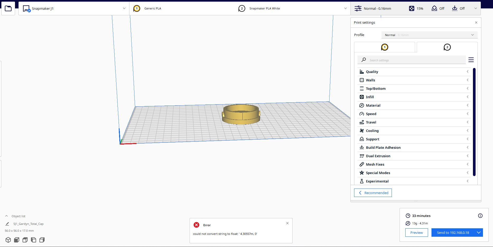 Consistent Error When Slicing · Issue #81 · Snapmaker/SnapmakerCuraPlugin · GitHub