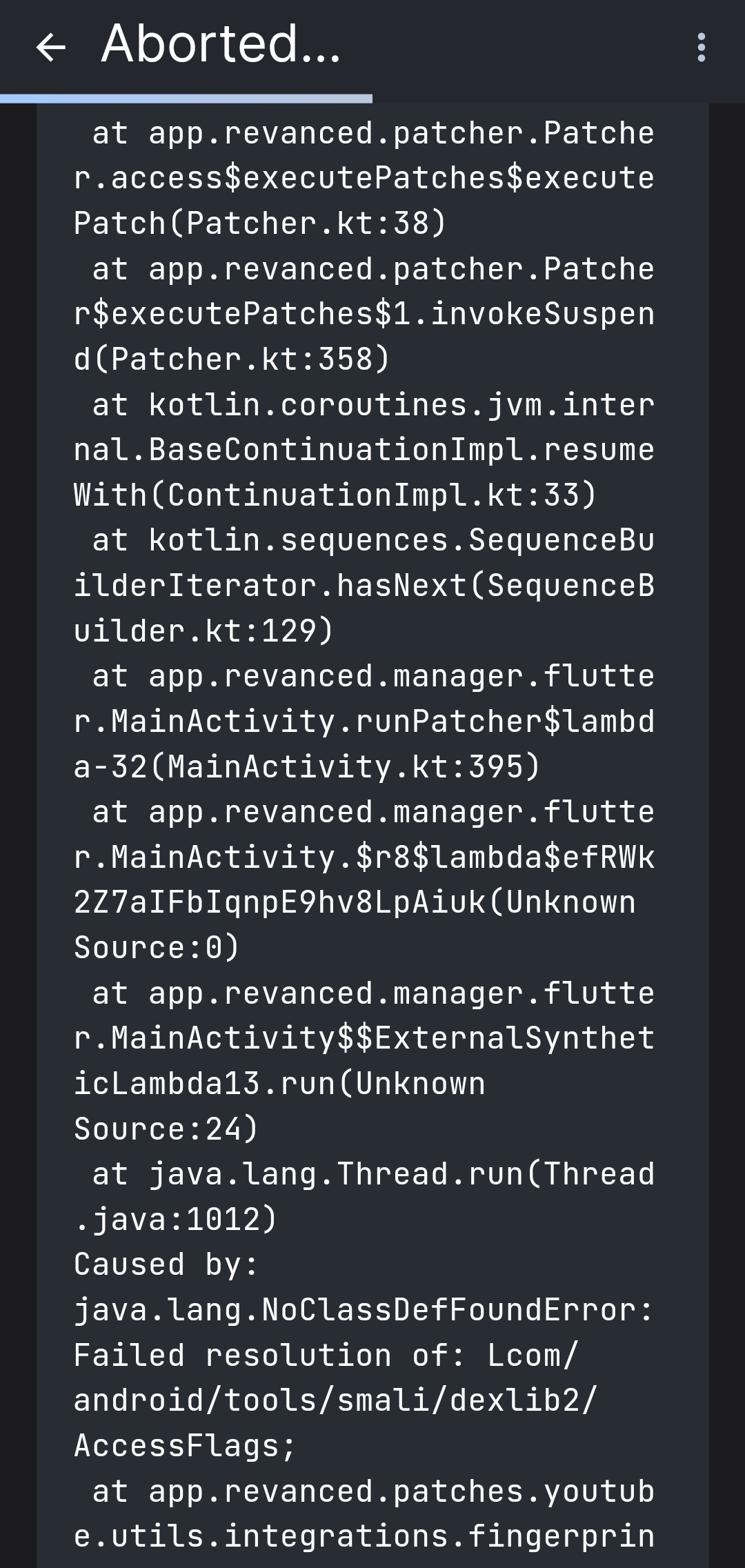 Aborted · Issue #1081 · ReVanced/revanced-manager · GitHub