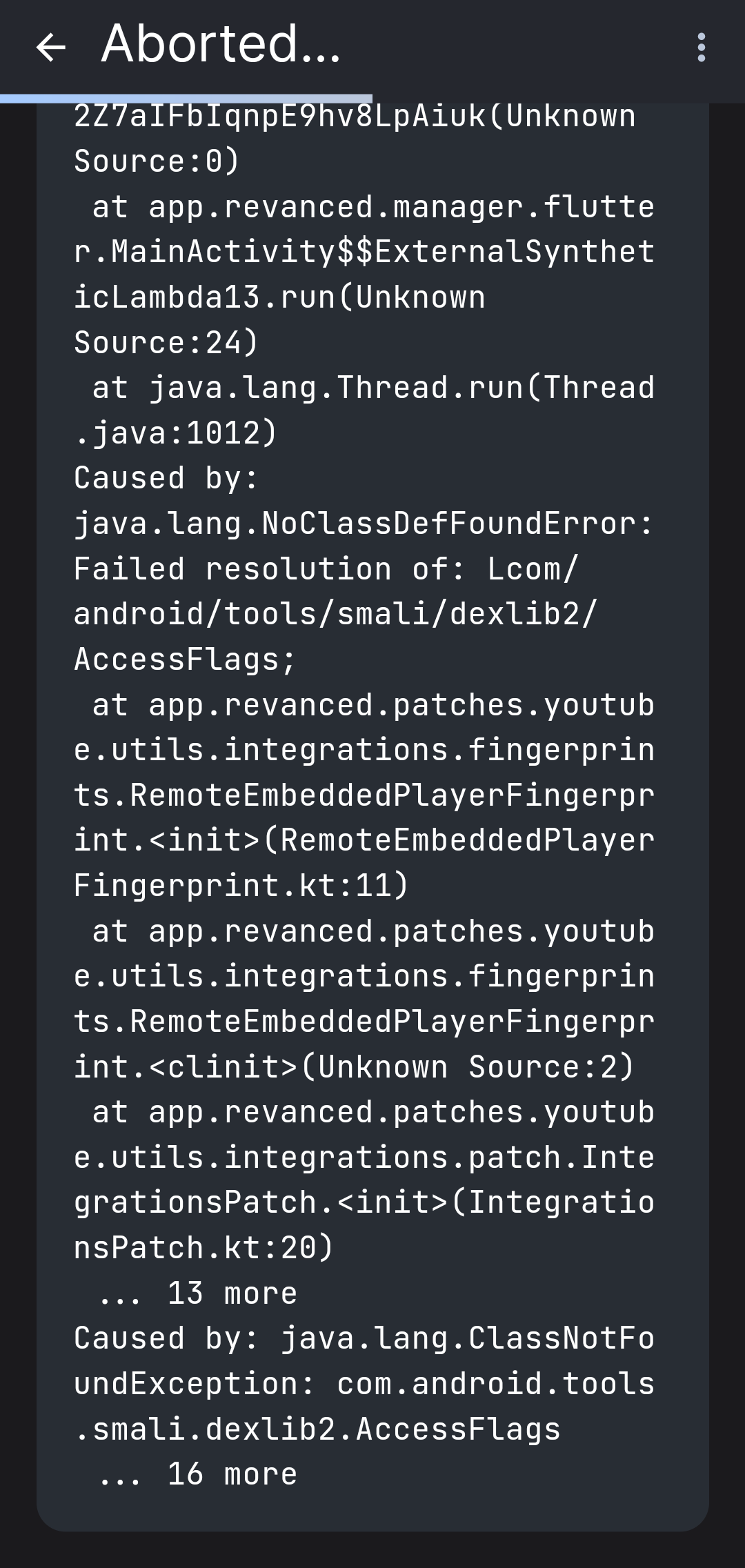 Aborted · Issue #1081 · ReVanced/revanced-manager · GitHub