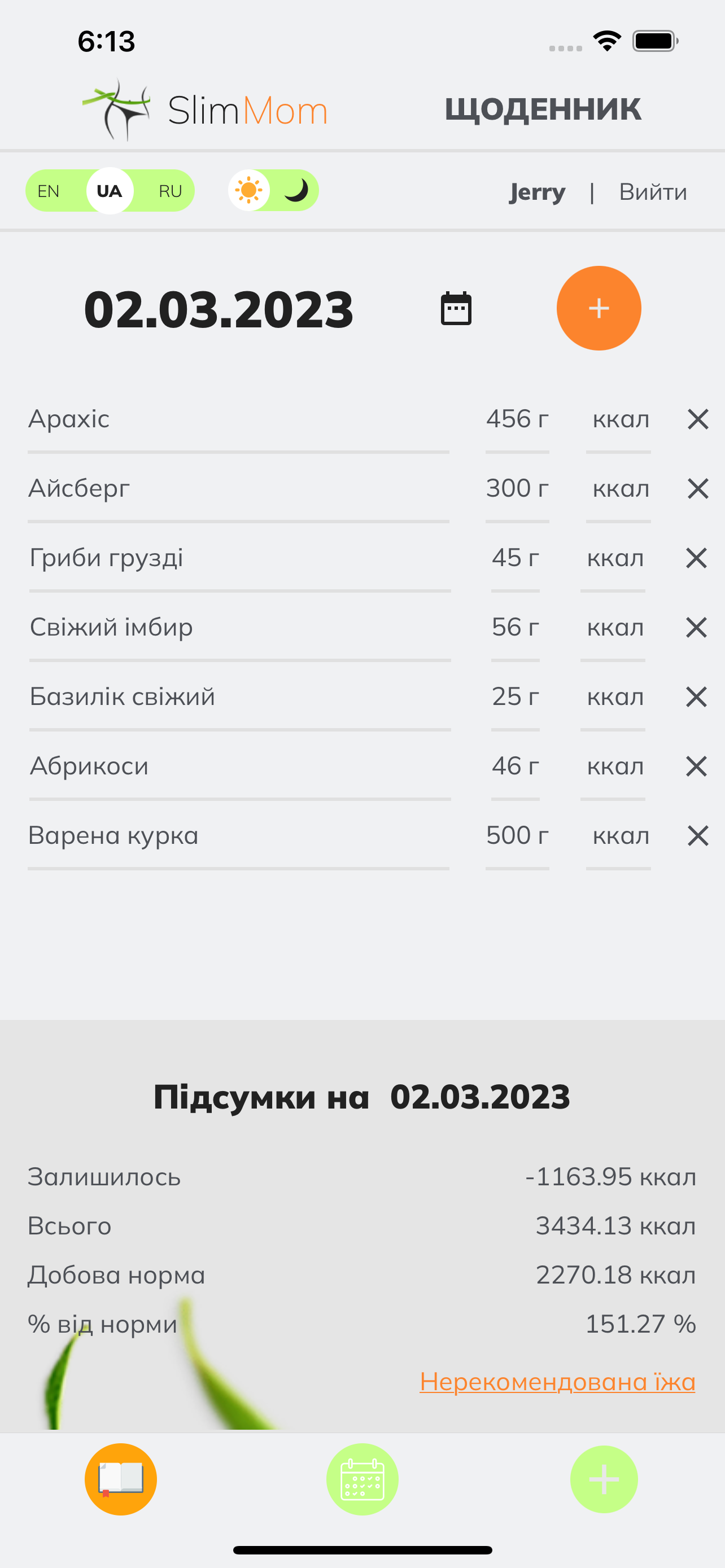 GitHub - zvereva-s/slim-mom-mobile-app: 🥗 a diary for healthy food - mobile application