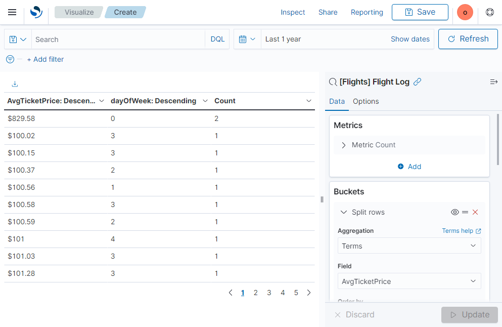 [BUG] In Data Table visualisations the Update button is no longer locked to the bottom of the ...