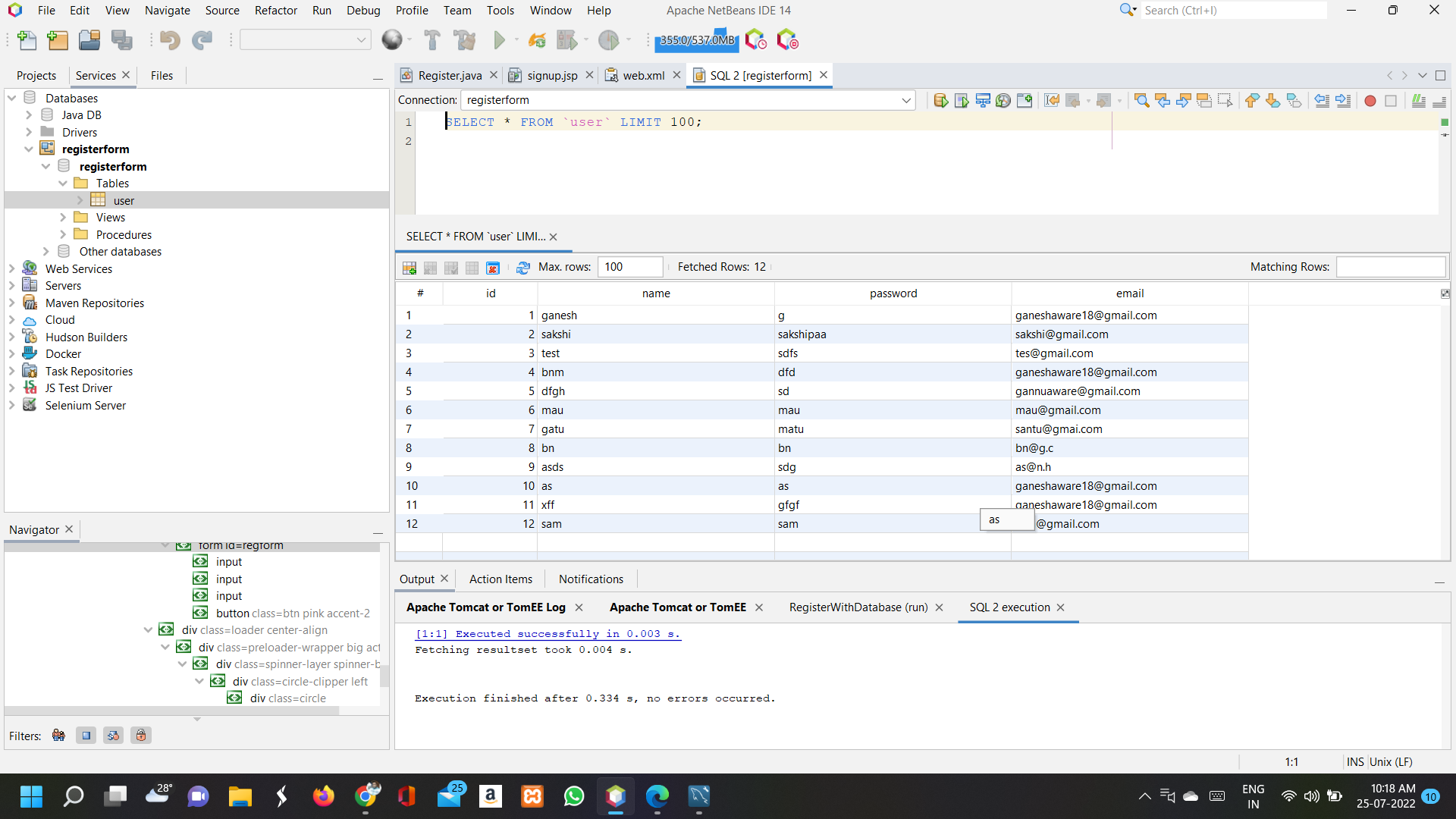 GitHub - ganeshaware18/RegisterWithDatabaseAndServlet