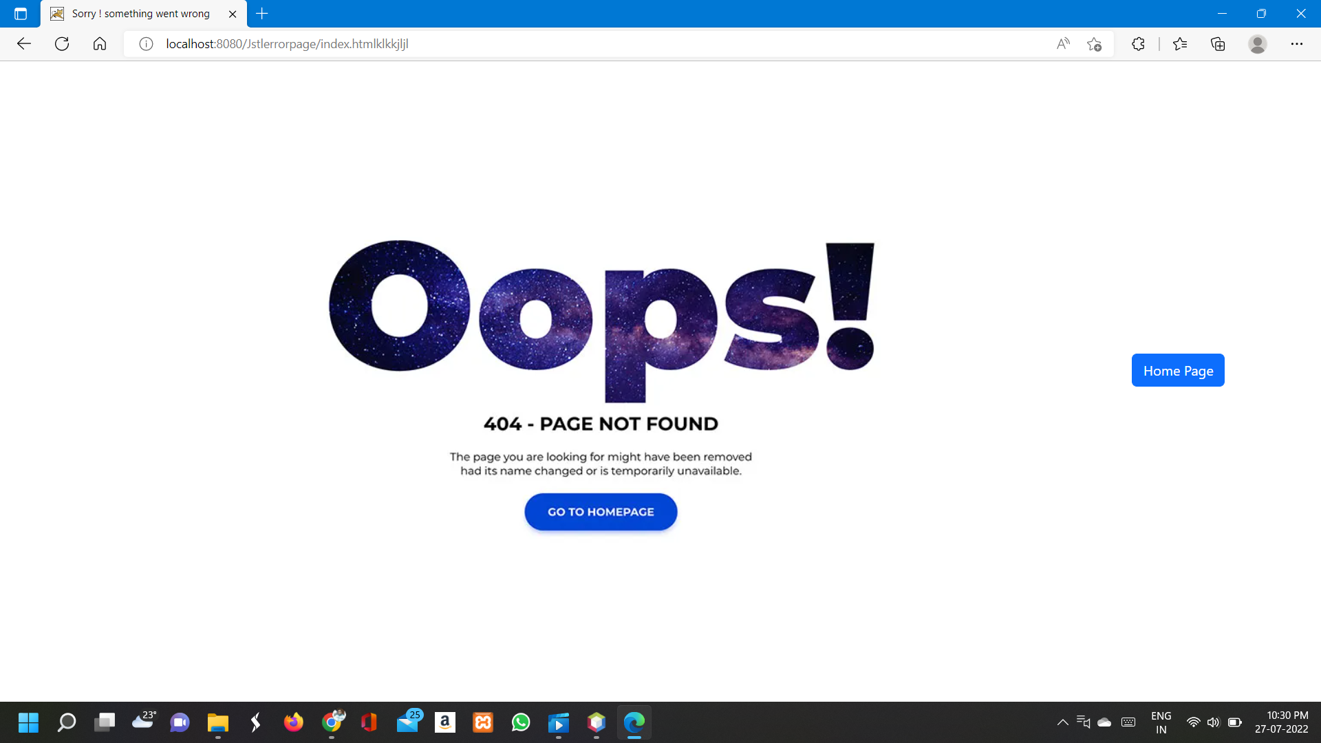 Github Ganeshaware18jsperrorpage