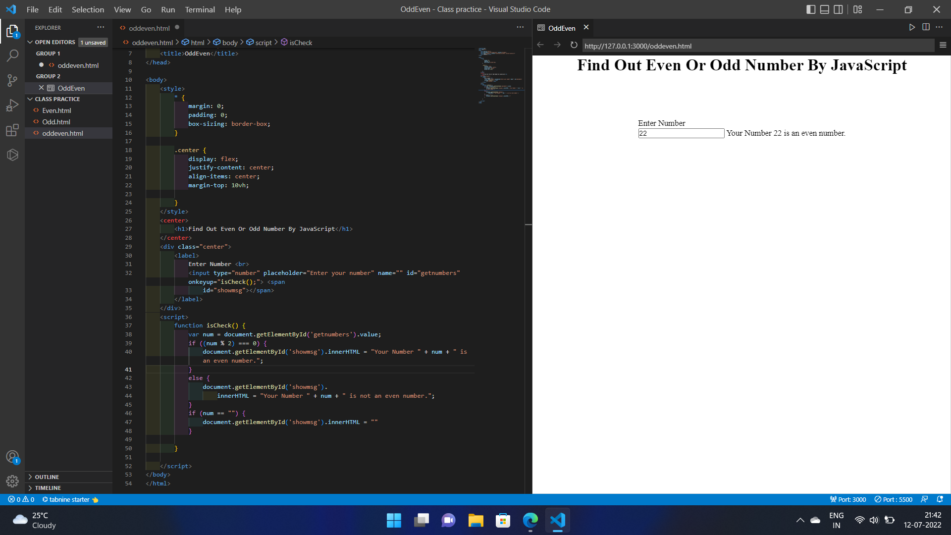 Task Know Your Number Is Even Or Not · Akash Coded Mern · Discussion 70 · Github