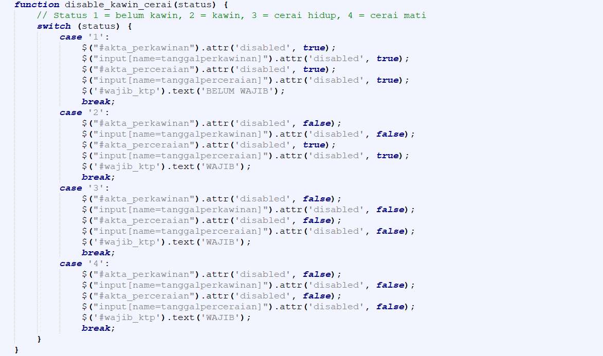 Permintaan fitur: Perubahan Penamaan dan status Enable Akta Perceraian & Tanggal Perceraian pada ...