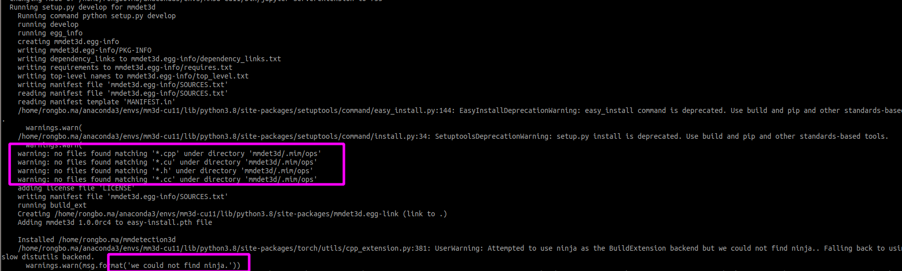 warning: no files found matching '*.cu' under directory 'mmdet3d/.mim/ops' · Issue #1805 · open ...