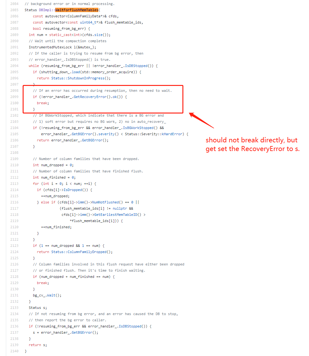 When I set flush_options.wait = 1, FlushMemTable return ok but memtable does not synchronize ...