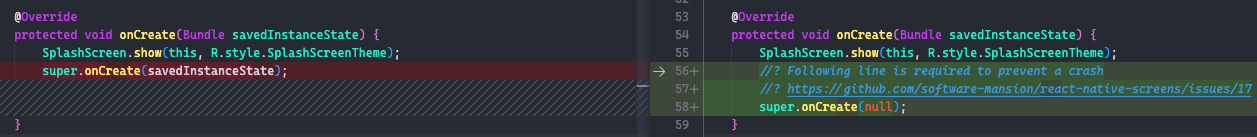 App gettings stuck after splashscreen · Issue #1592 · software-mansion/react-native-screens · GitHub