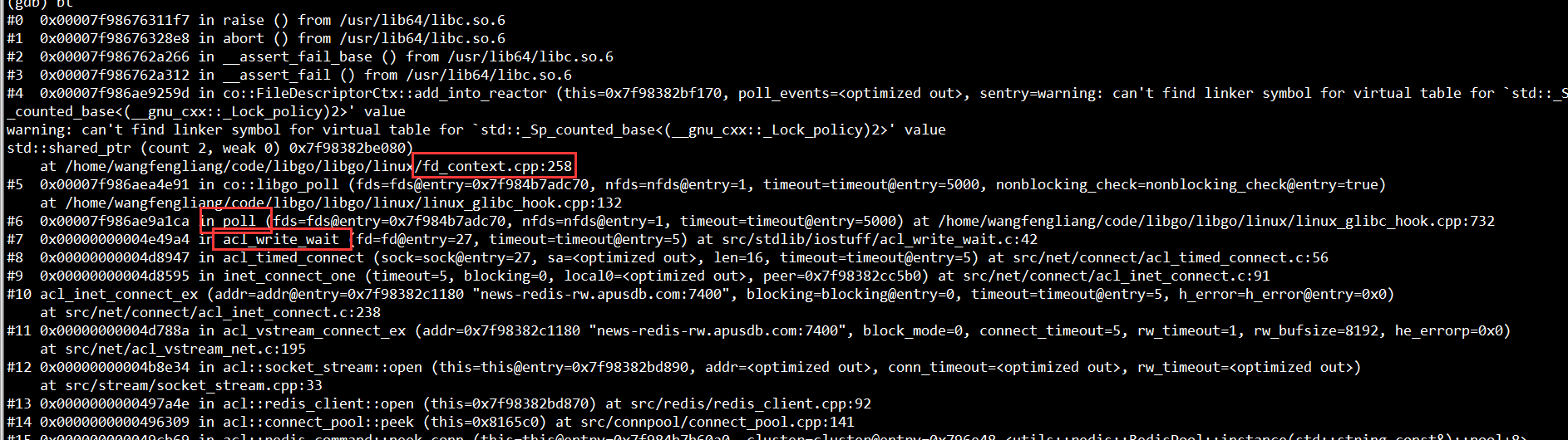 libgo与acl redis连接池共用产生ENOENT的coredump · Issue #100 · yyzybb537/libgo · GitHub