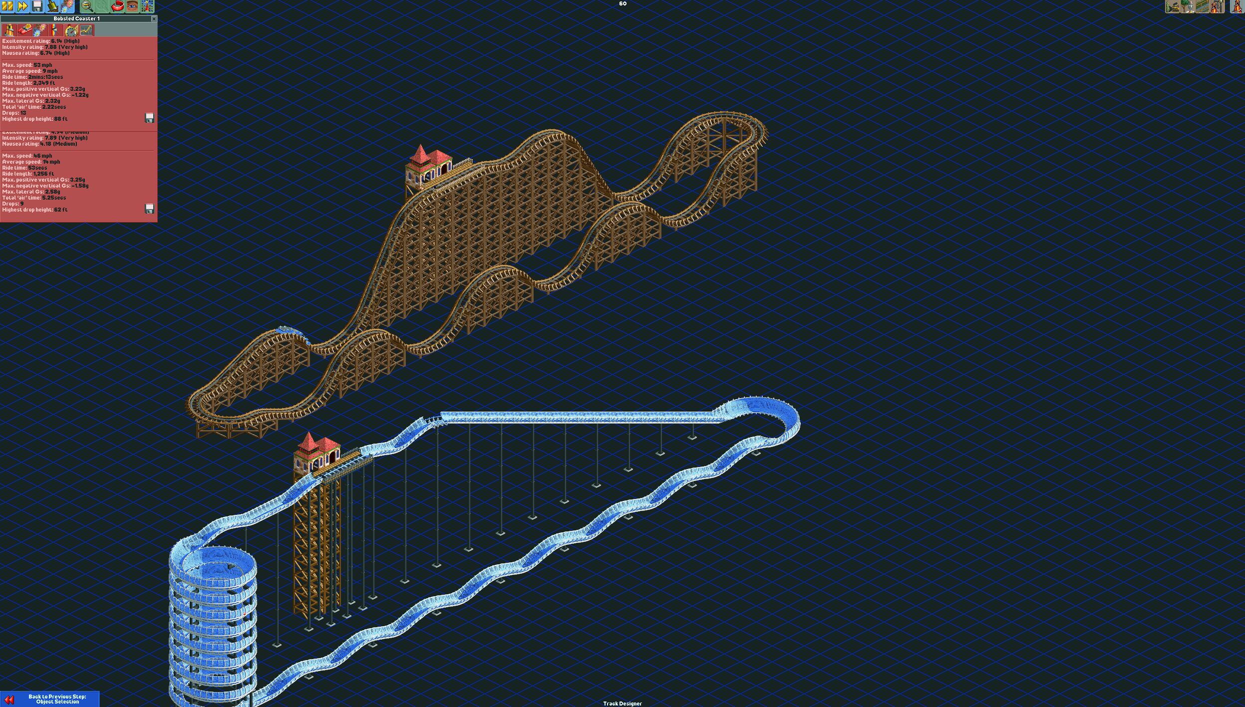 Using Cheats To Set Side Friction Coaster And Bobsleigh Coaster To Shuttle Mode Sometimes