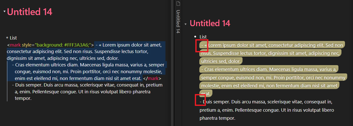 Put automatically the html tags after bullets/numbers of bullets ...