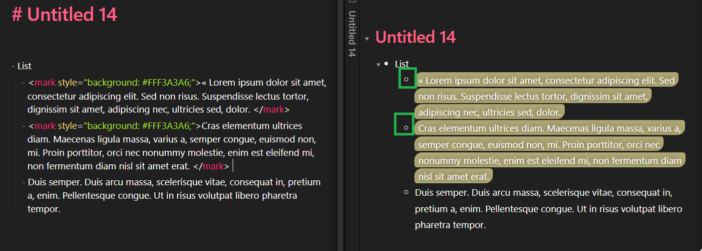 Put automatically the html tags after bullets/numbers of bullets ...