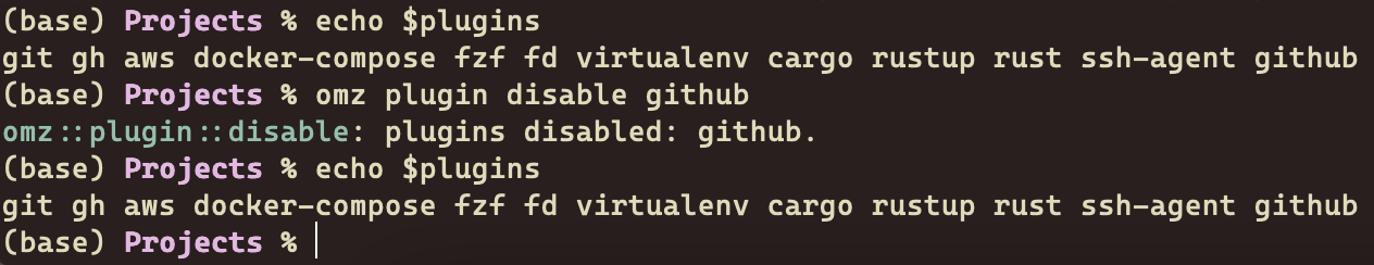 `omz Plugin Disable` Does Not Work · Issue 11146 · Ohmyzshohmyzsh · Github 