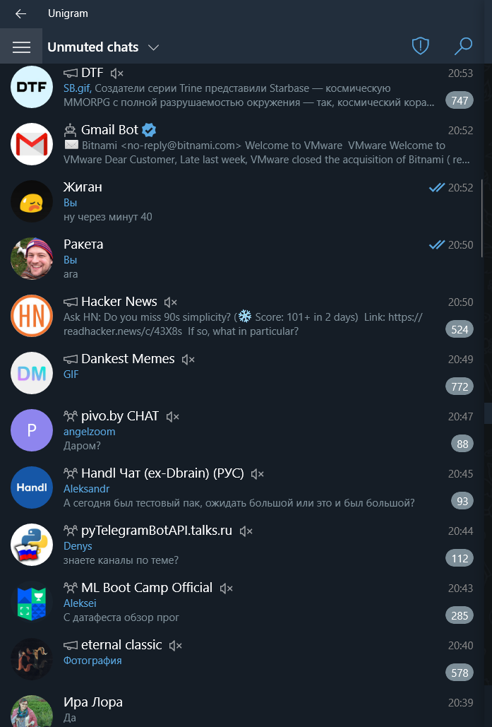 muted chats in unmuted chats filter · Issue #1127 · UnigramDev/Unigram · GitHub