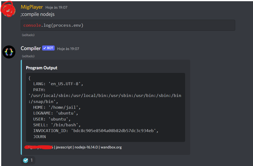 Processenv Nodejs · Issue 175 · Headlinediscord Compiler Bot · Github 1453