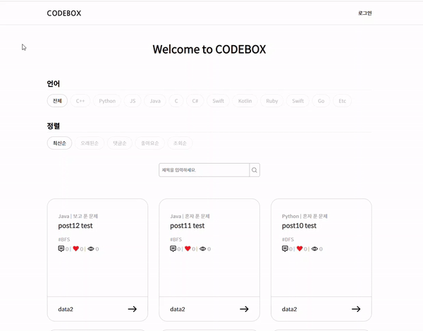 GitHub - Simin-Kim/CODEBOX: 알고리즘 문제 풀이 커뮤니티 서비스