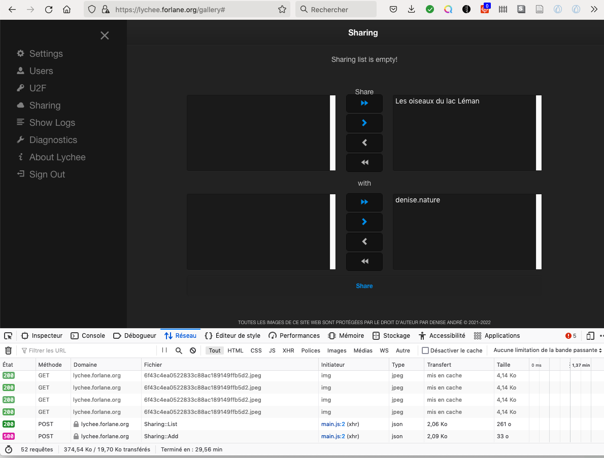 Error 500 / sharing:add · Issue #1183 · LycheeOrg/Lychee · GitHub