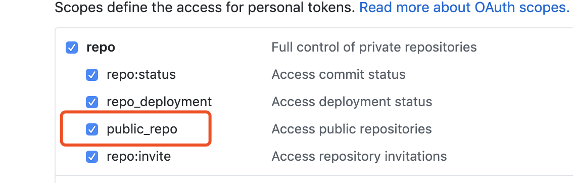 使用 GitHub 时, 生成 token 需要勾选哪些权限 · Issue #226 · webclipper/web-clipper · GitHub