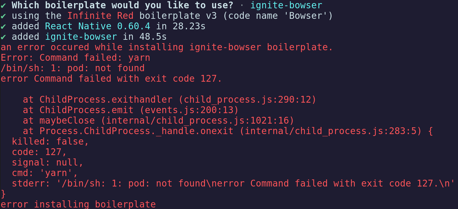 Generator Is Trying To Use Cocoapods On A Linux Machine · Issue 231 · Infiniteredignite Bowser