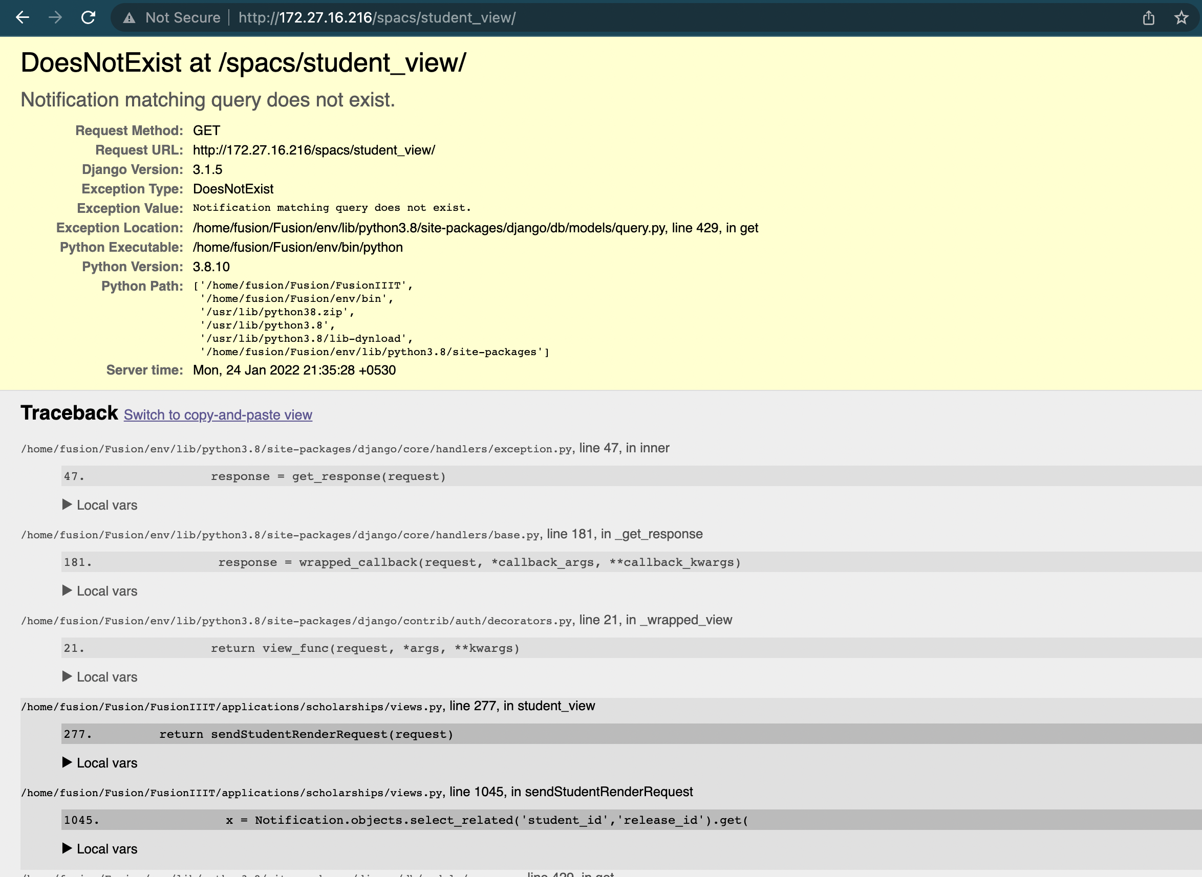 Error · Issue #543 · FusionIIIT/Fusion · GitHub