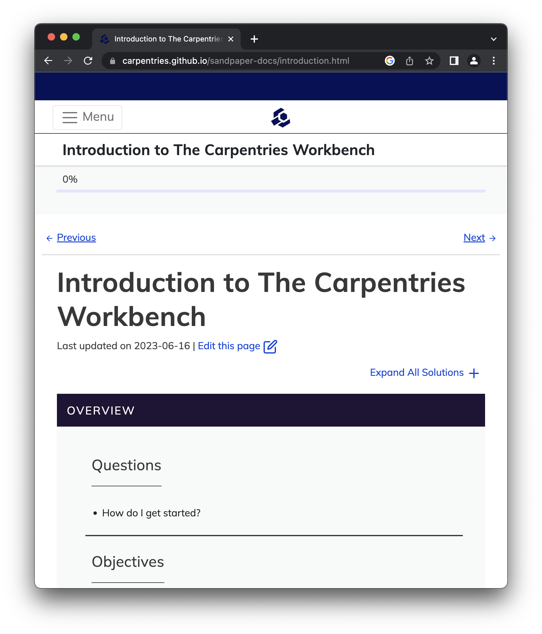 Improve readability of the Episode overview · Issue #57 · carpentries/workbench · GitHub