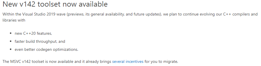 FYI: MS Officially state MSVS2019 to be ABI compatible with 2017 and 2015 · Issue #1678 · nodejs ...