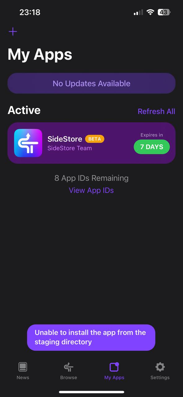 [BUG] YouTube version 18.xx.xx doesn’t install · Issue #243 · SideStore/SideStore · GitHub