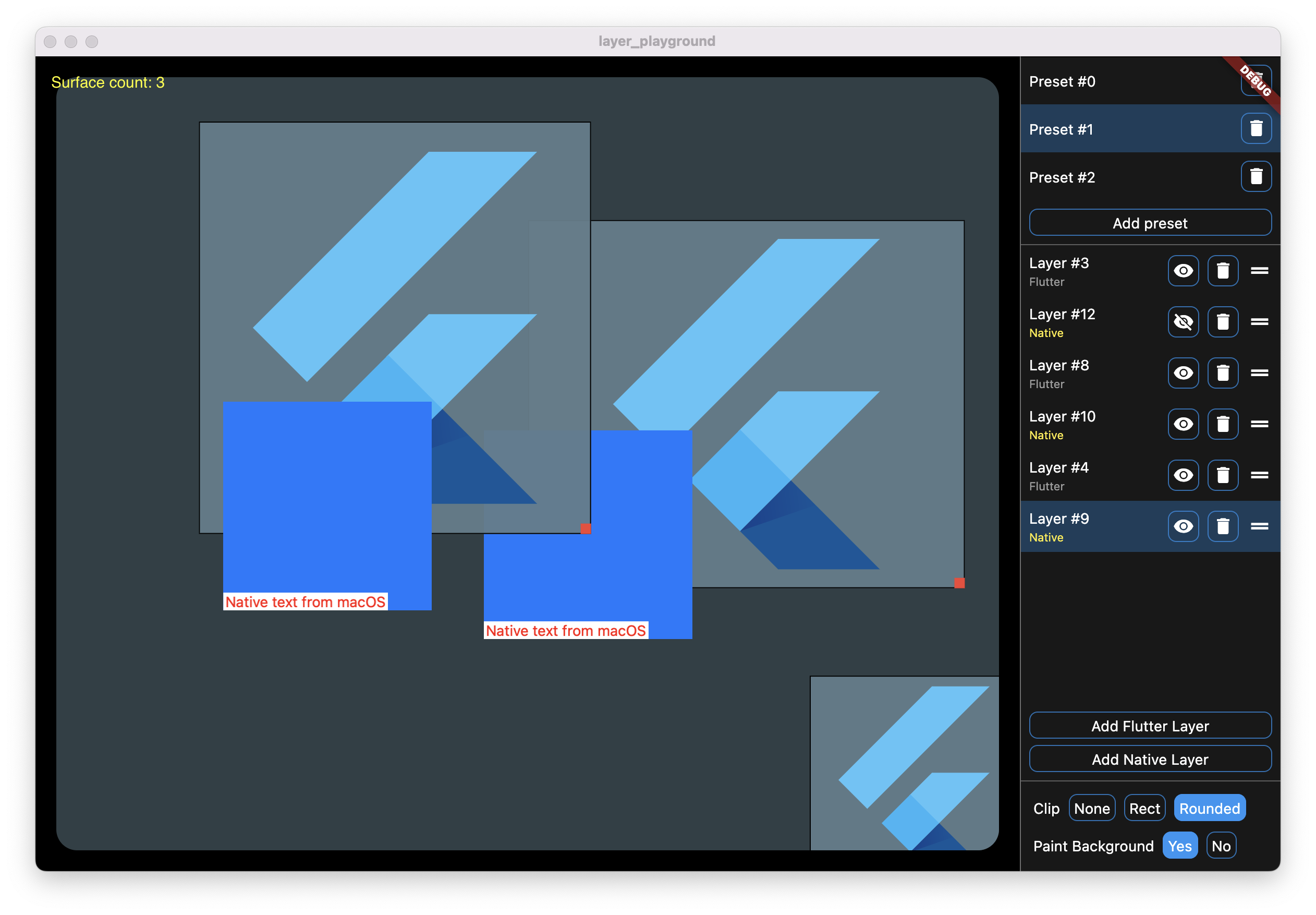 GitHub - knopp/layer_playground: Playground for Flutter Platform Views
