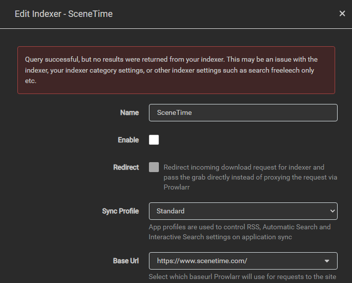 SceneTime query successful but no results · Issue #1487 · Prowlarr ...