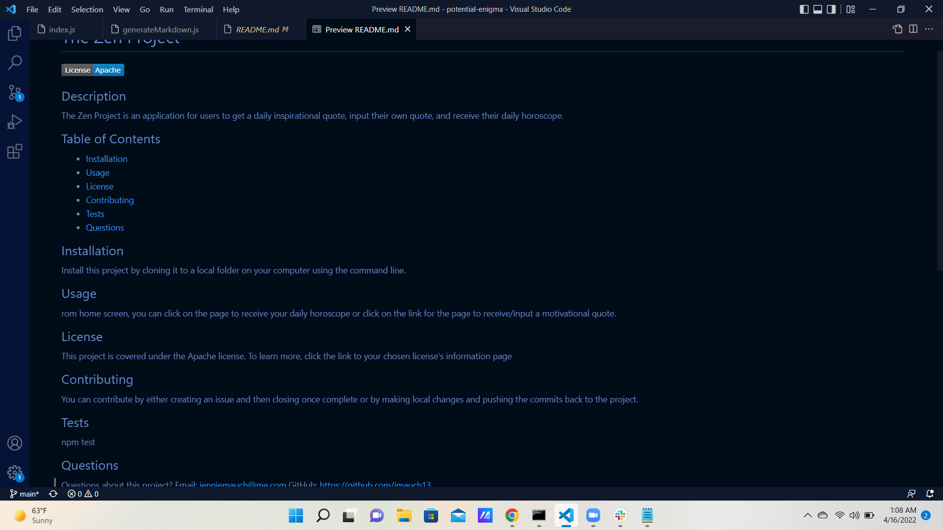 GitHub - jmauch13/README-Generator