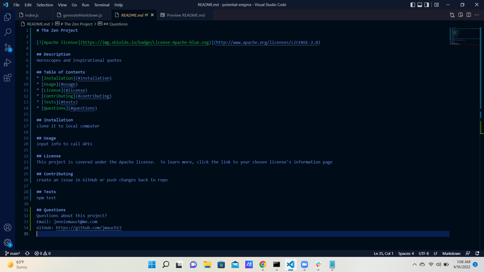 GitHub - jmauch13/README-Generator