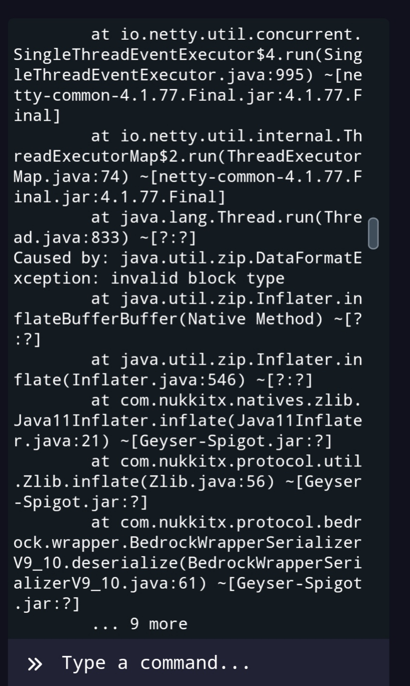 Error Bedrock When Join Server · Issue 3200 · Geysermc Geyser · Github