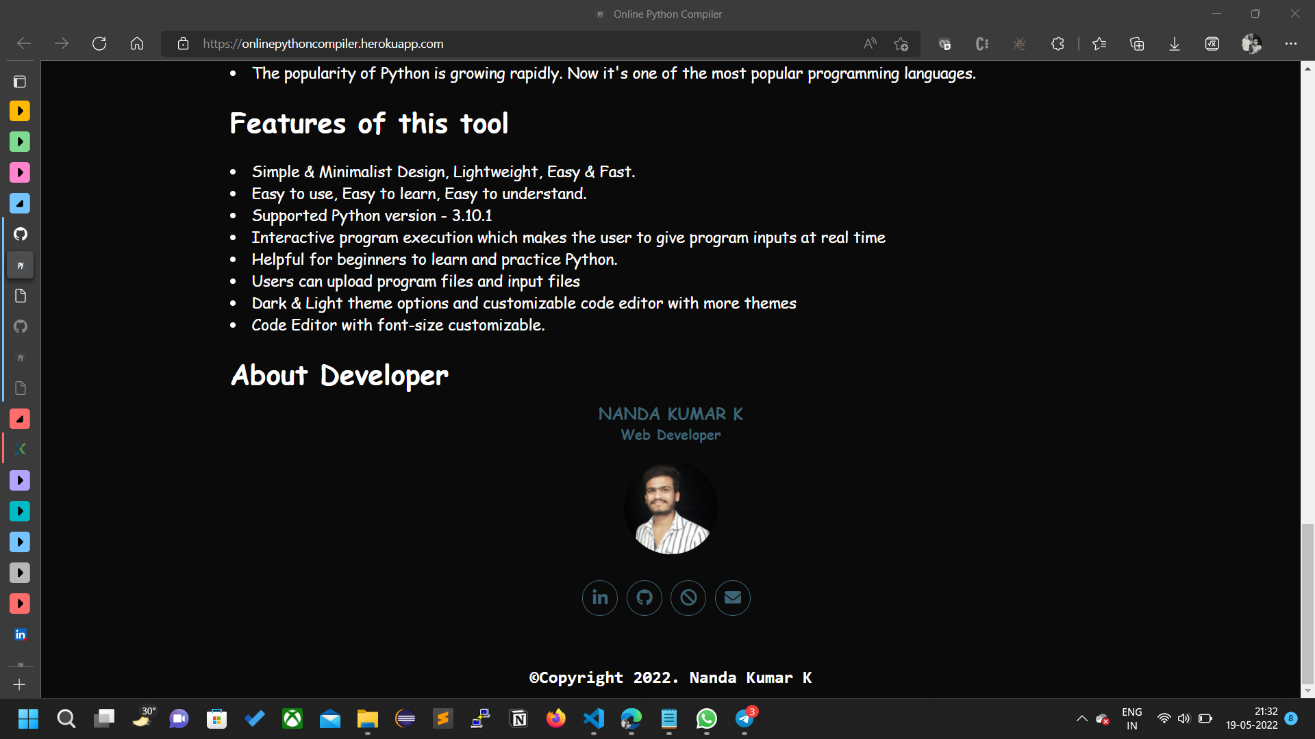 GitHub - nanda-kumar-k/onlinepythoncompiler