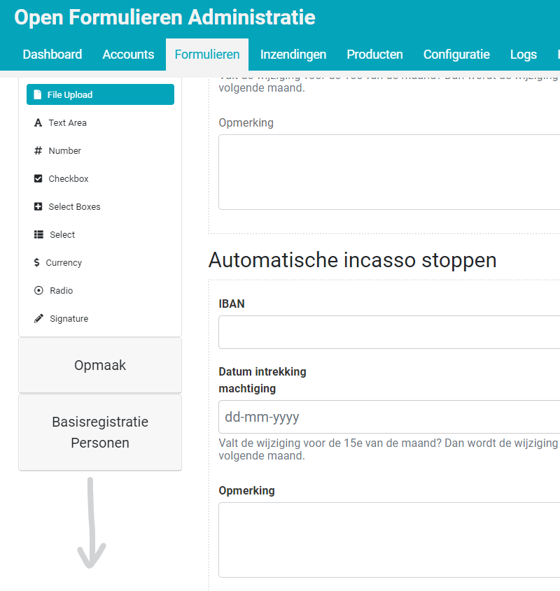 As user, I always want to see the form field menu, so I can create long ...