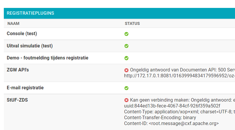 Make sure all plugins from the configuration overview behave properly ...