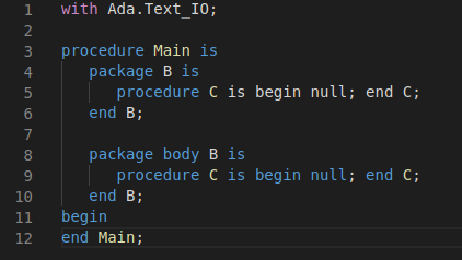 Highlighting of nested declarations is failing · Issue #412 · AdaCore/ada_language_server · GitHub