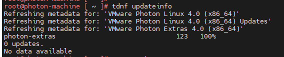 tdnf updateinfo on Photon 4.0 + Rev1 · Issue #1272 · vmware/photon · GitHub