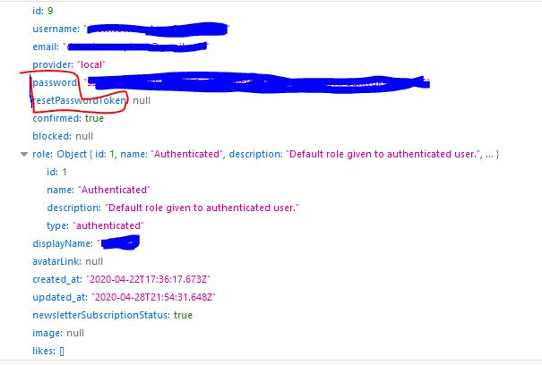 Update method in user plugin returns unsanitized user · Issue #6000 · strapi/strapi · GitHub
