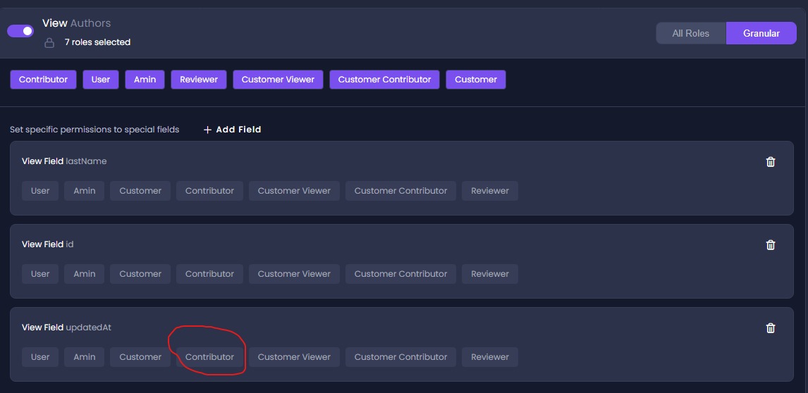 🐛 Bug Report: Error in UI behavior. When role is applied to a field it jumps to the top of the ...