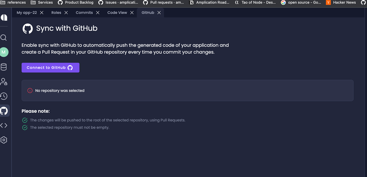 UX: Improve text on "Sync with GitHub" screen · Issue #3443 · amplication/amplication · GitHub