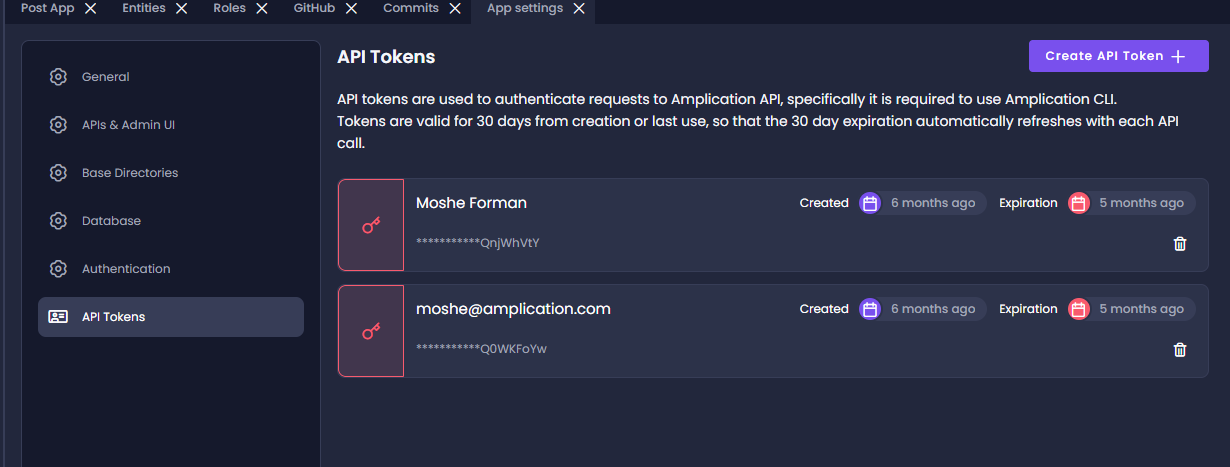 UX: Improve text on the API Tokens page · Issue #3444 · amplication/amplication · GitHub