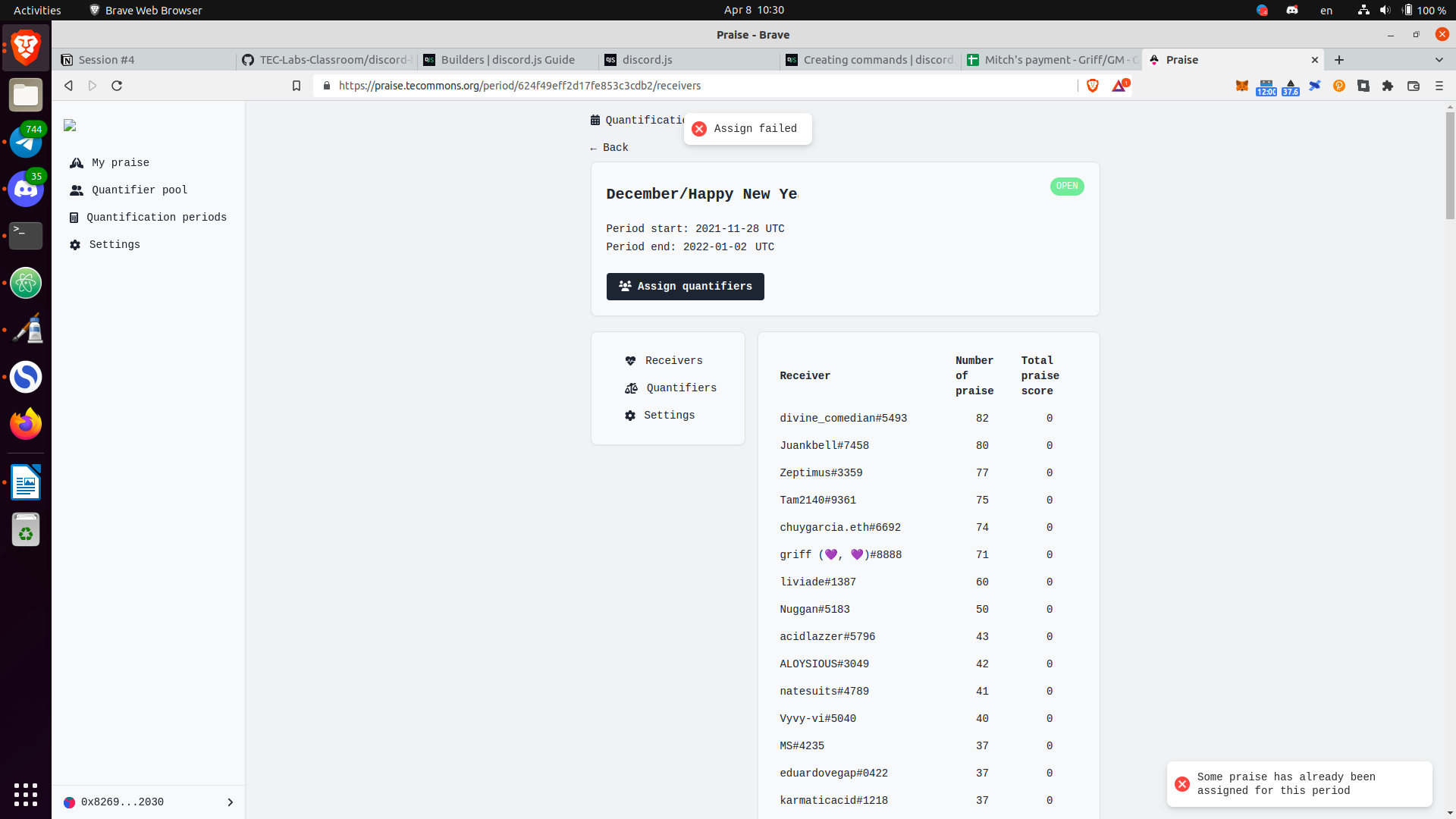 Modified date handling prevents assigning of quantifiers · Issue #259 · givepraise/praise · GitHub