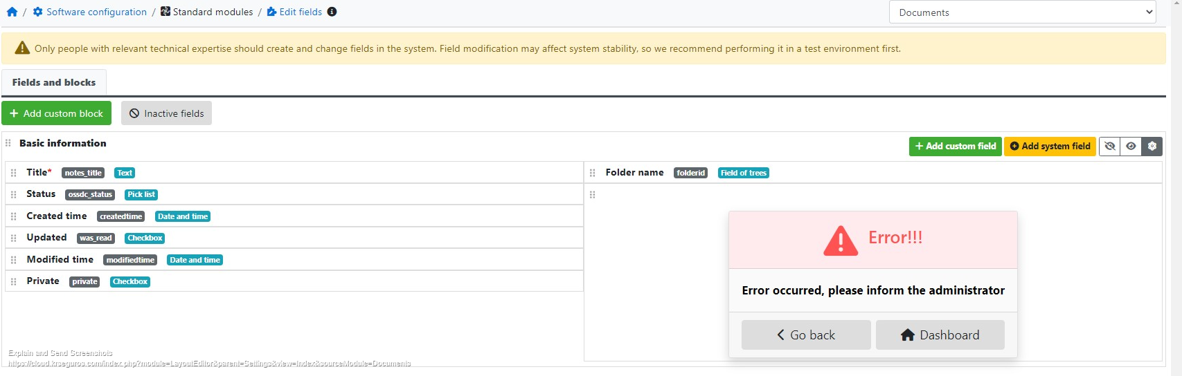 An Error Occurred In The Documents Module · Issue 16744 · Yetiforcecompanyyetiforcecrm · Github