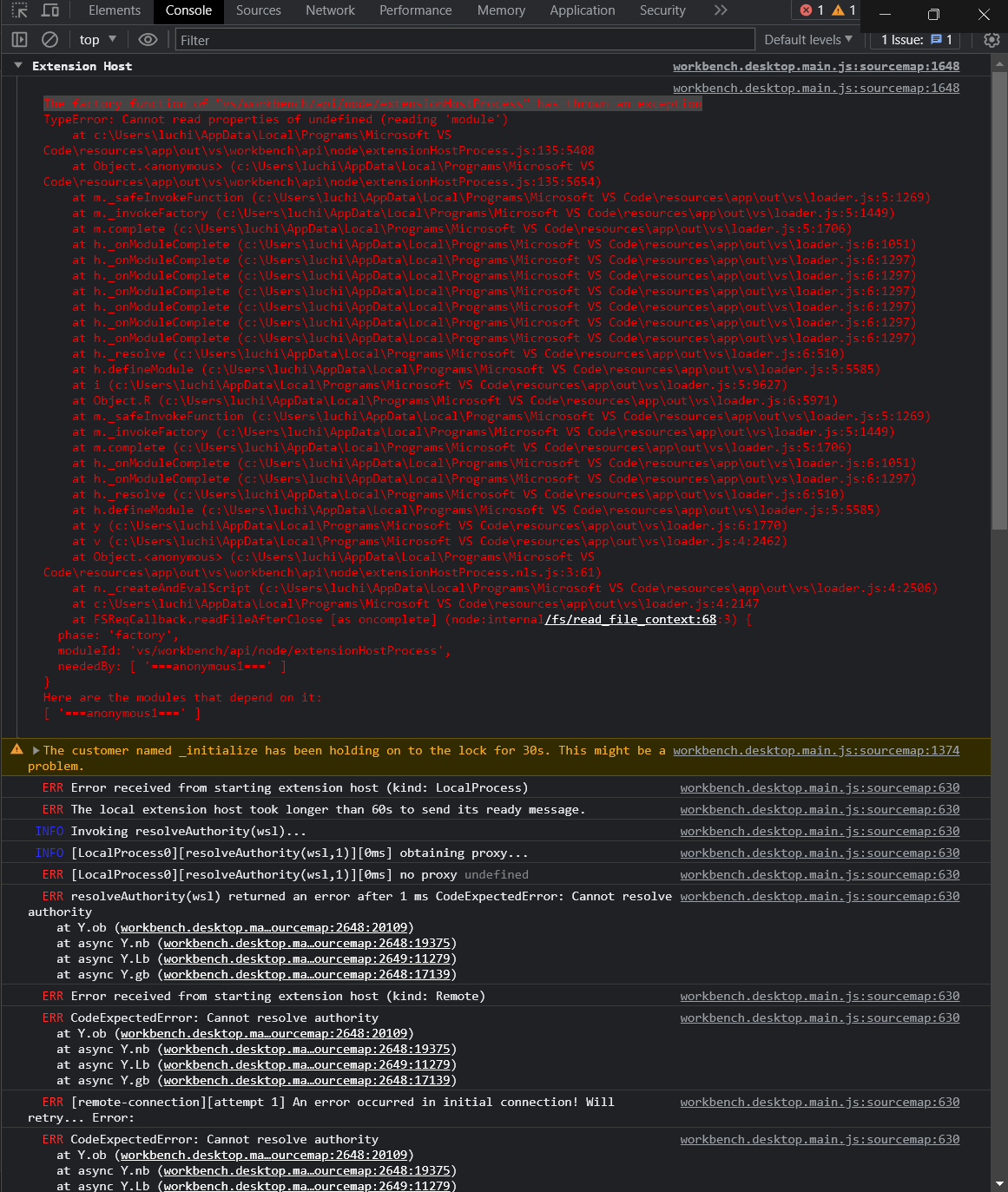 Extension Host Localprocess Terminated Unexpectedly · Issue 172123 · Microsoftvscode · Github