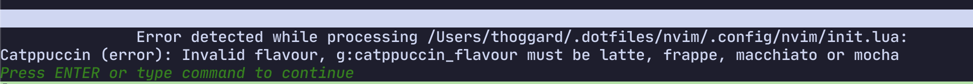 Invalid flavour · Issue #223 · catppuccin/nvim · GitHub